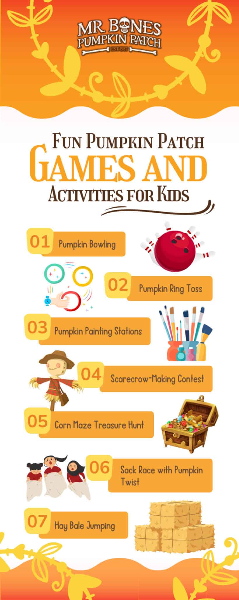 7 Fun Pumpkin Patch Games and Activities for Kids | Mr. Bones Pumpkin Patch